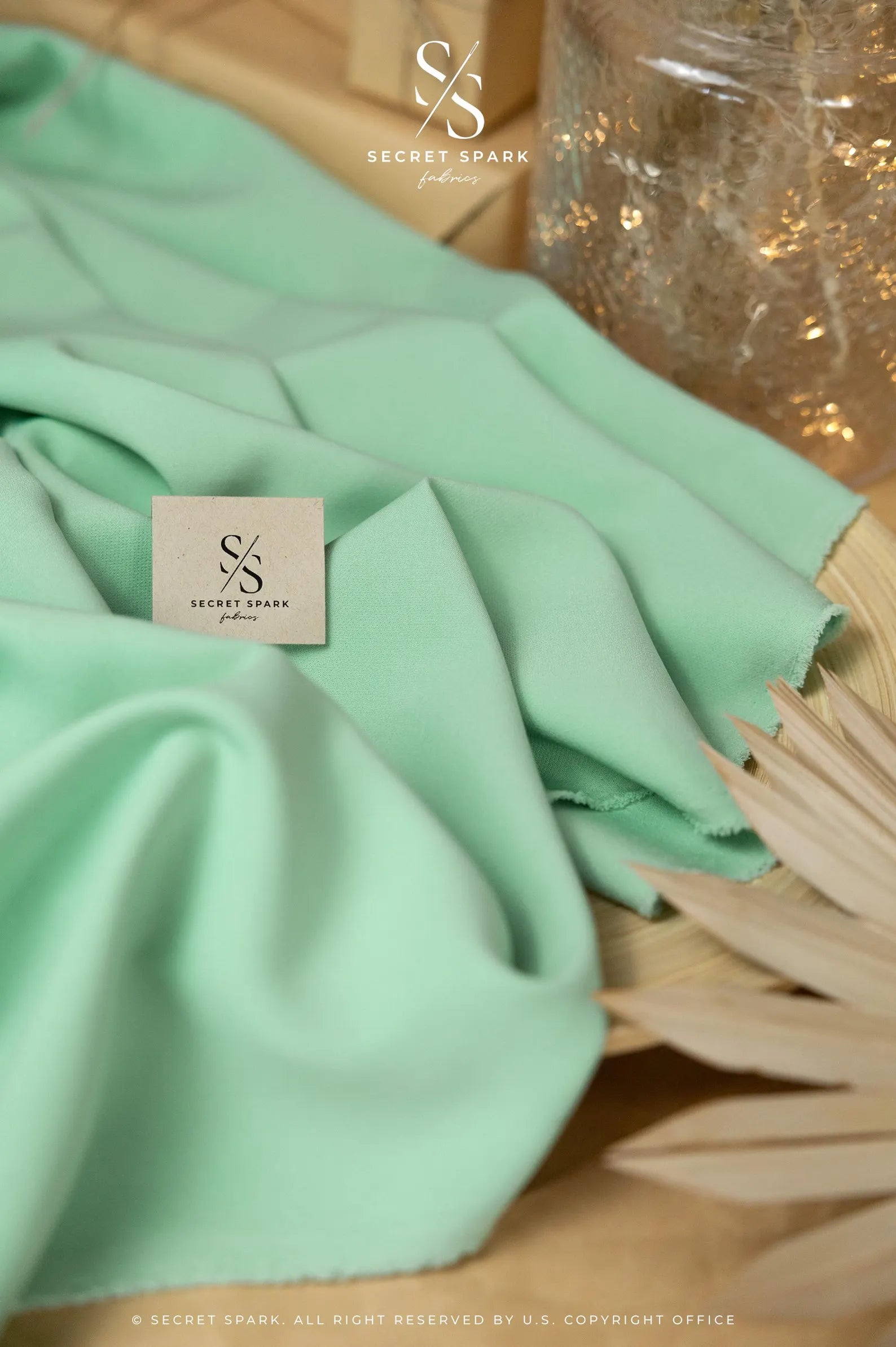 Buy Mint Stretch Crepe | Matte | for Dresses & Tailoring – Secret Spark Fabrics
