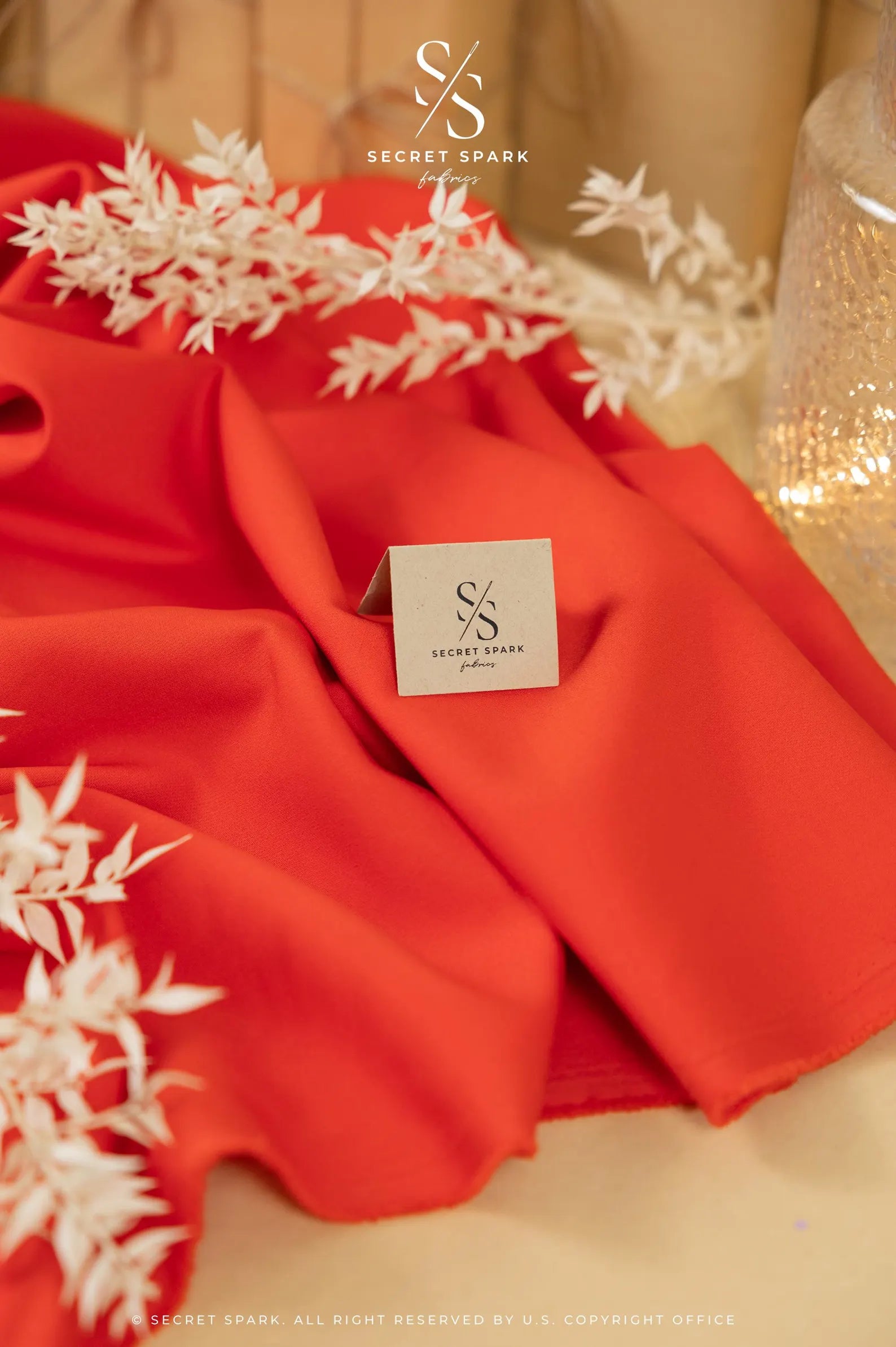 Buy Scarlett Red Crepe | Premium | for Statement & Evening Wear – Secret Spark Fabrics