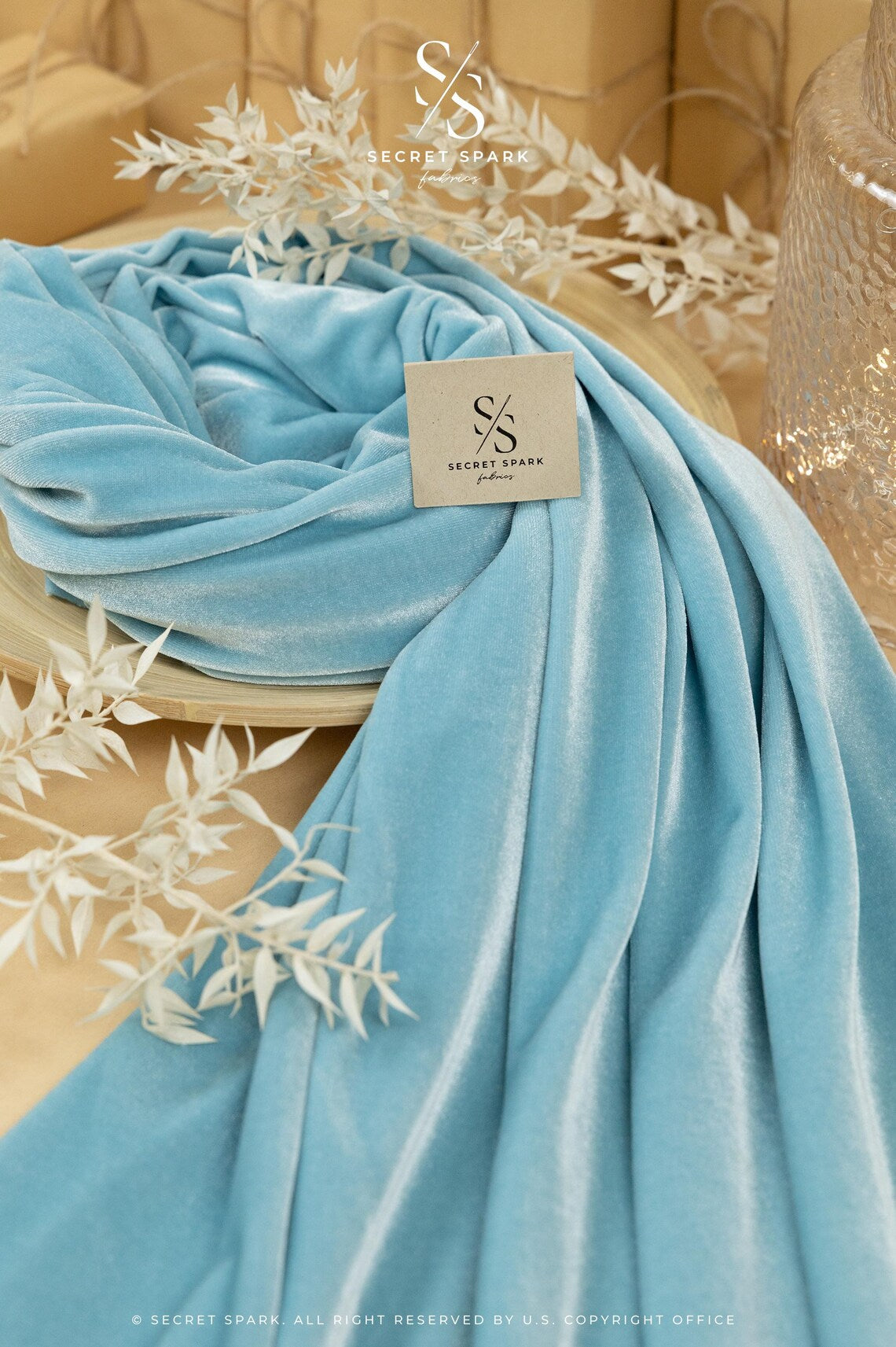 Baby Blue Stretch Velvet by the yard | Soft Touch | for Crafts & Home ...