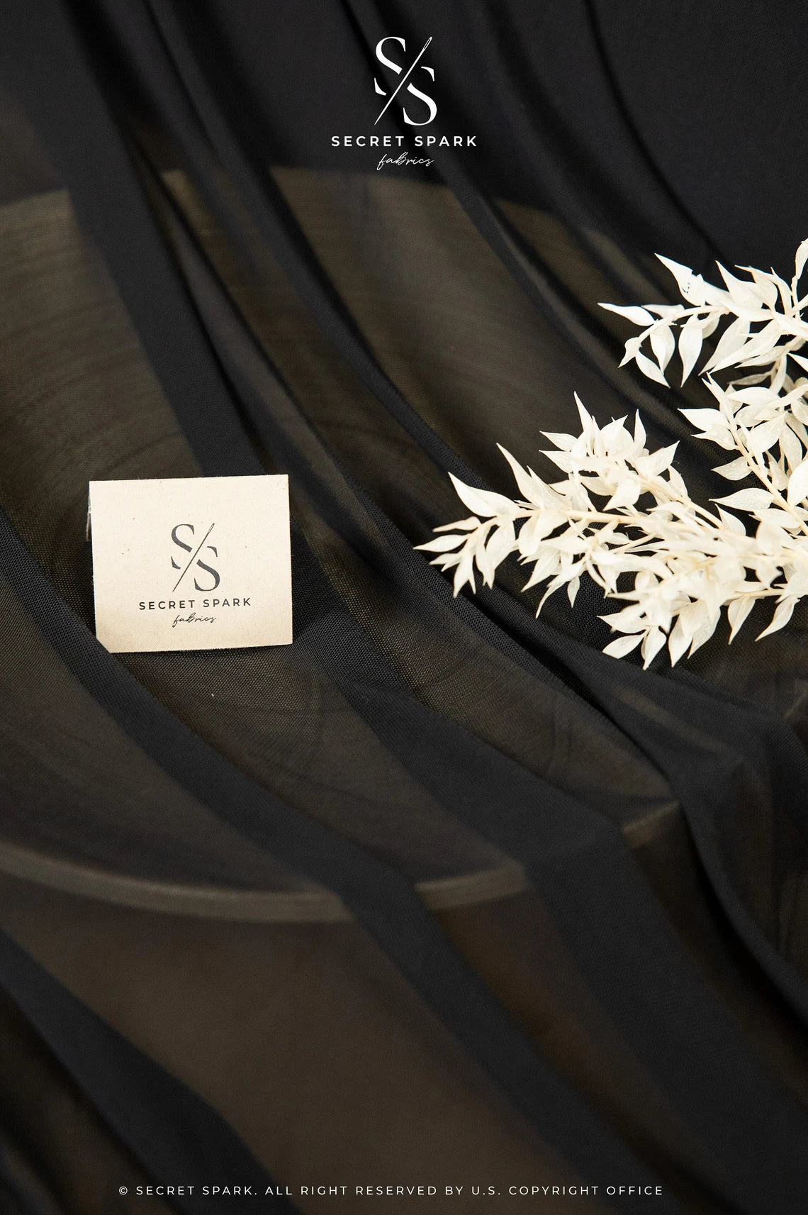 Buy Black Power Mesh | 2-Way Stretch for Athletic & Dance Wear – Secret ...