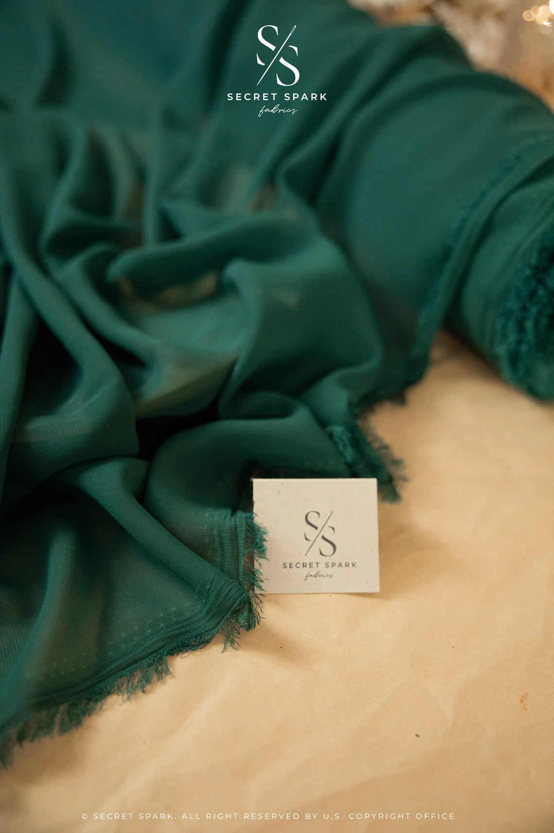 Online Fabric Chiffon - Bottle Green Color for Evening Wear – Secret ...