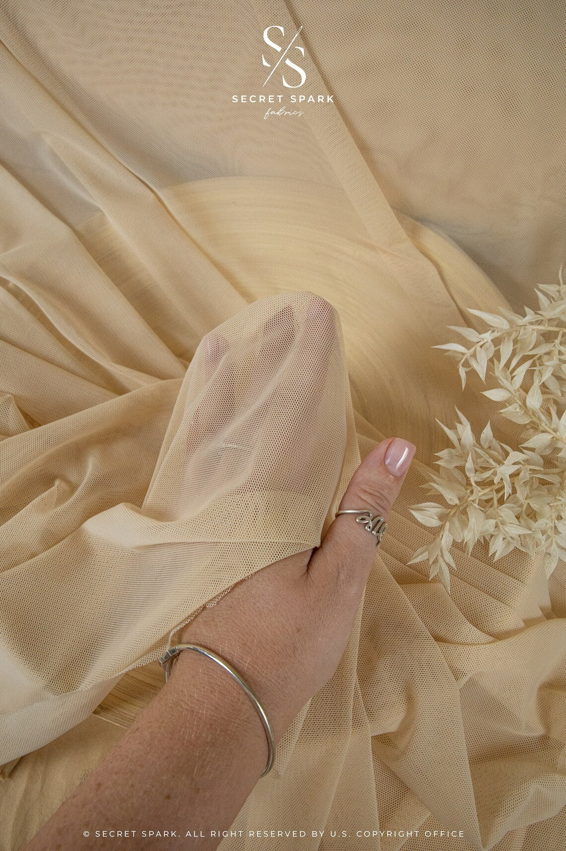 Champagne Power Mesh | High-Elastic Net for Bridal & Body Sculpting ...