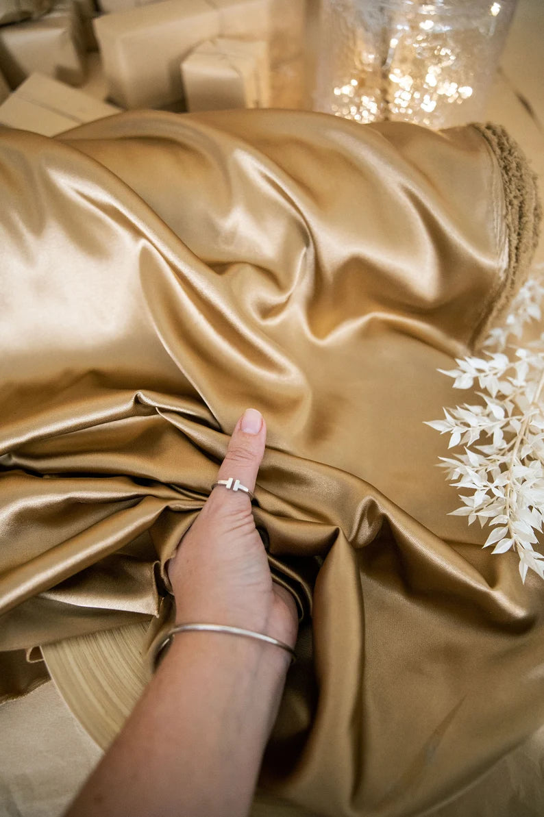 Silky Satin - Coffee Color Premium Charmeuse Fabric | Irvine – Secret ...