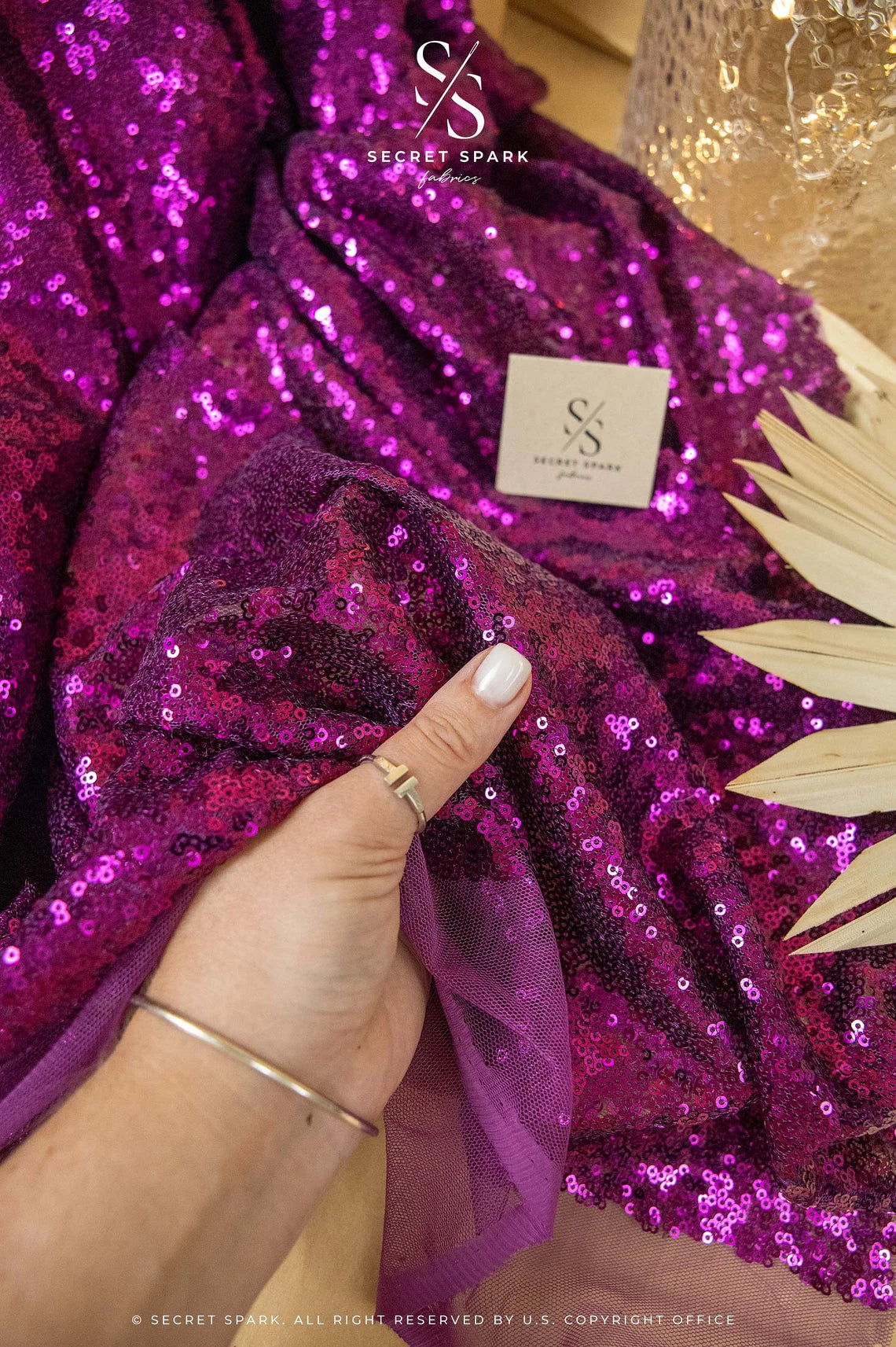 Dark Magenta Sequin Fabric | Premium Mesh for Dance & Performance ...