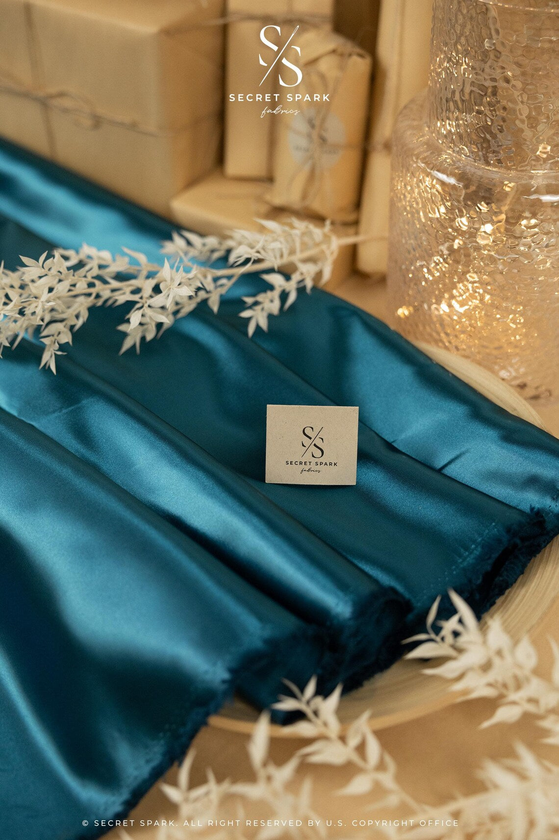 Deep Teal Dense Satin | Premium | for Evening Wear & Accessories ...