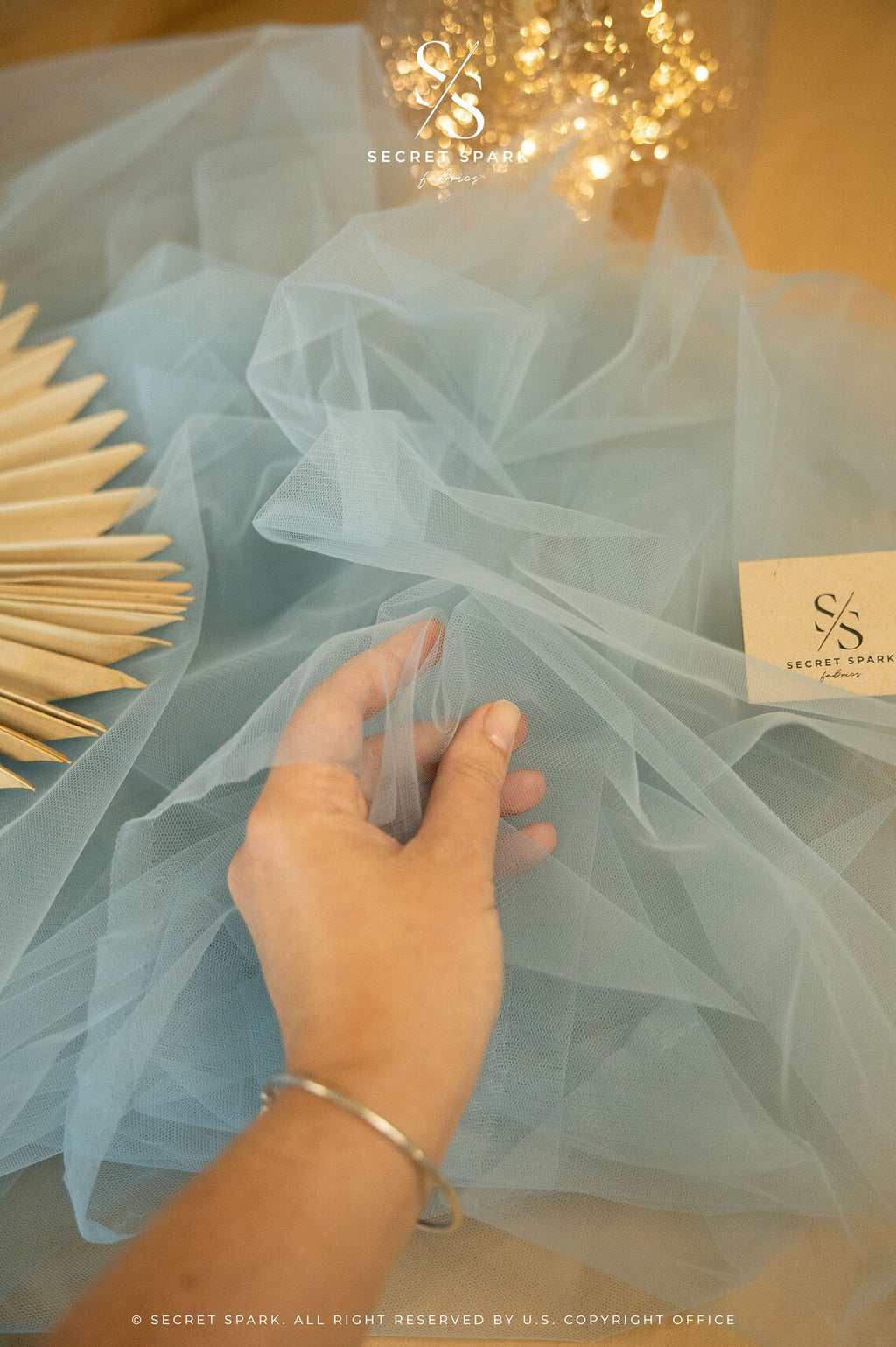 Buy Fabric Online Clouds Tulle - Dusty Blue Fabric by the Yard – Secret ...