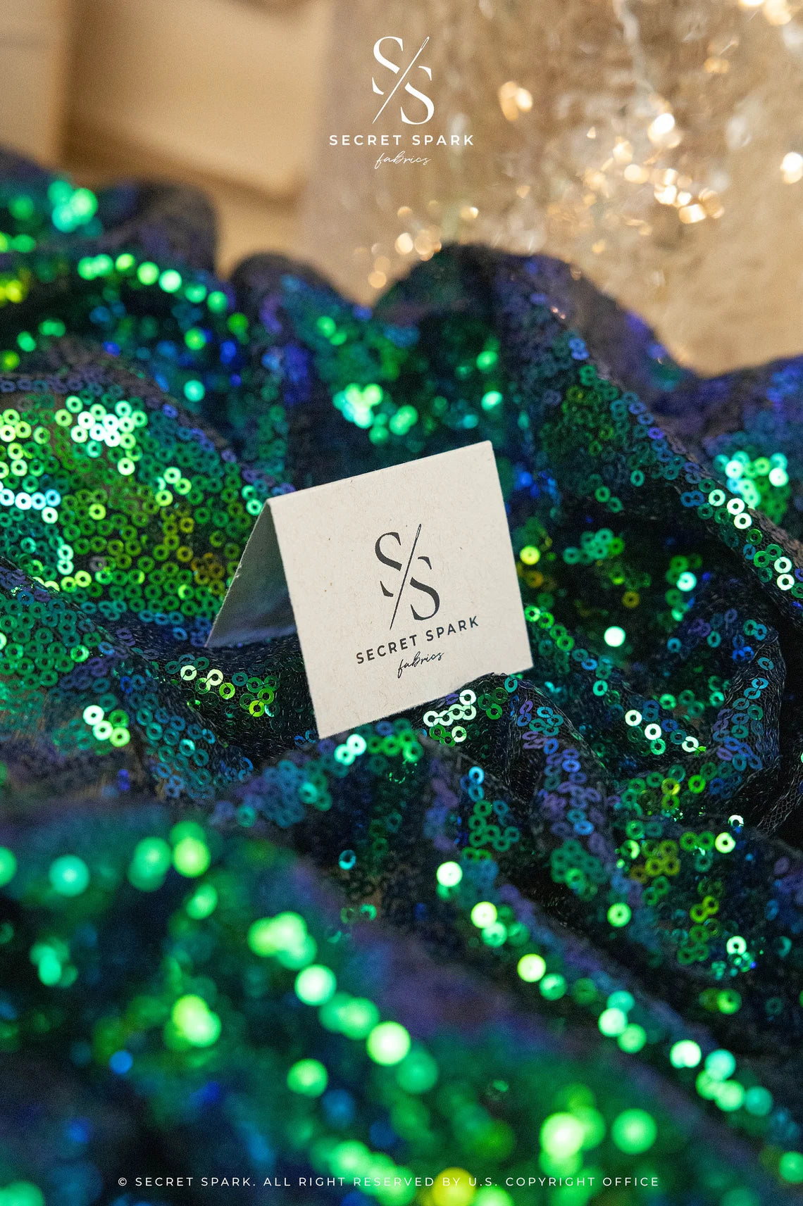 Order Green Sequin Fabric | Iridescent Mesh for Stage & Performance ...