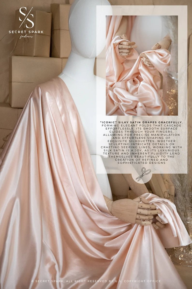 Online Fabric Store Yellow Sun Silky Satin - Trendy One Way Stretch ...