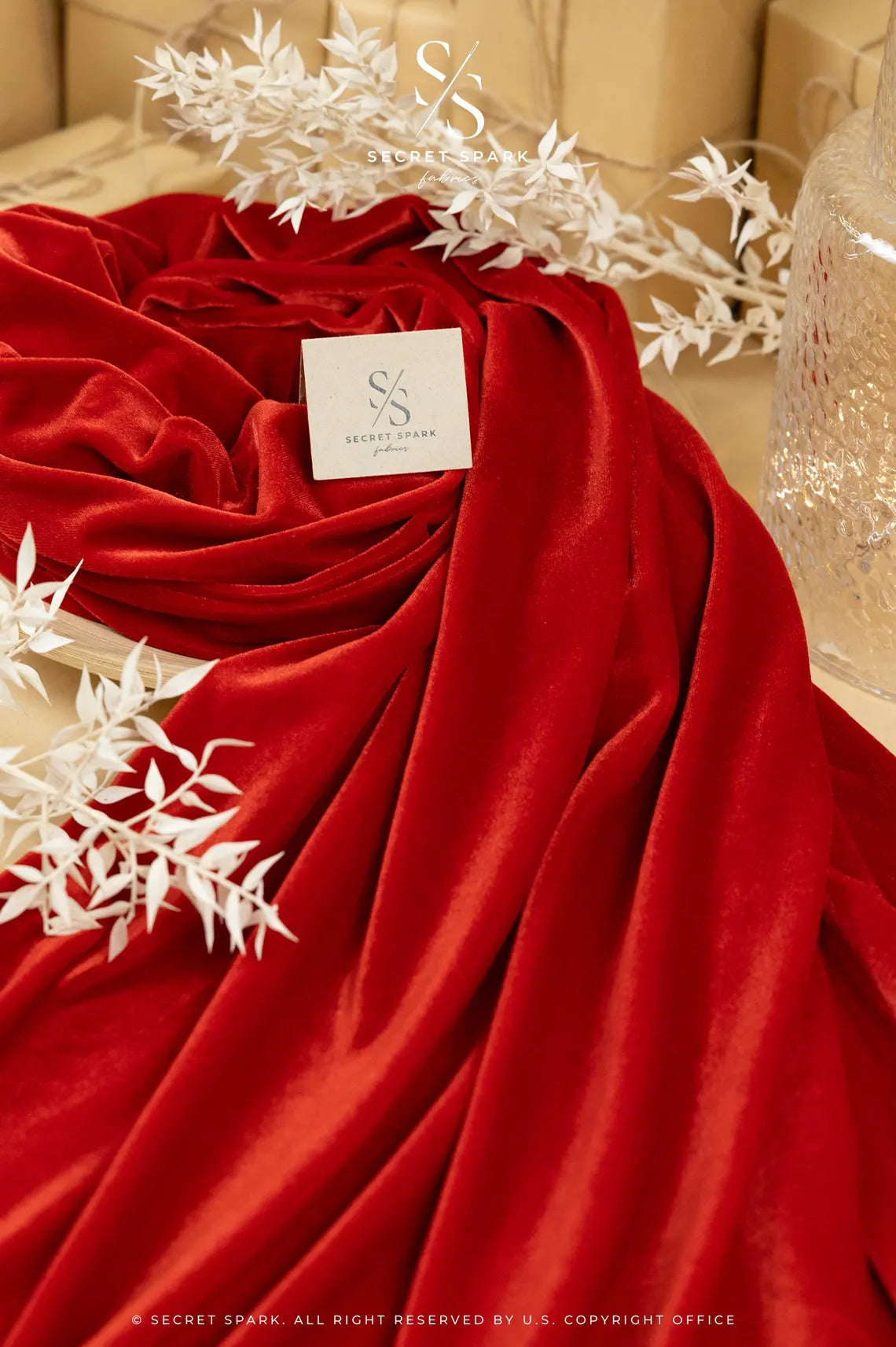 Buy Red Stretch Velvet | 4-Way Stretch | for Gowns & Decor – Secret ...