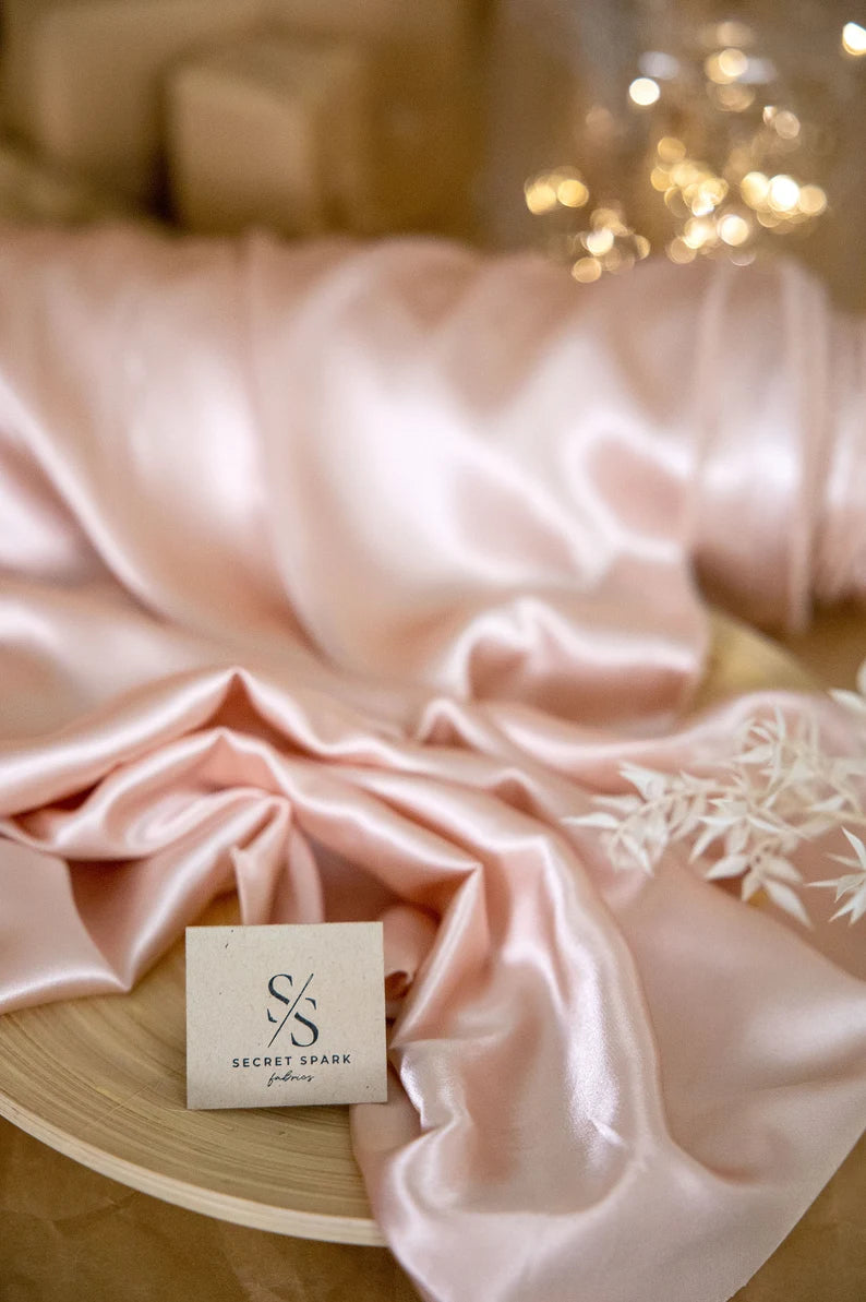 Fabric Online Shopping Iconic Silky Satin - Rose Shadow Color Soft ...