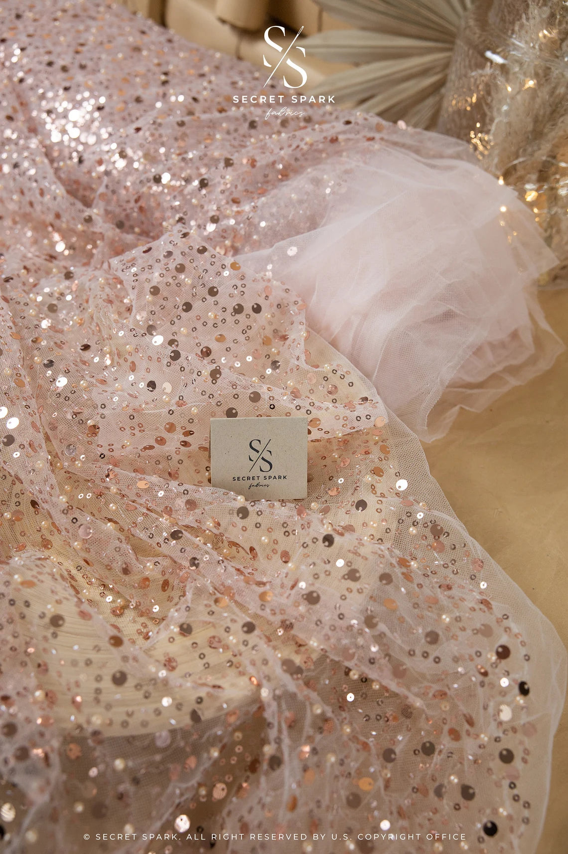 Pink Beaded Fabric | Premium Mesh | for Bridal & Evening Wear – Secret ...