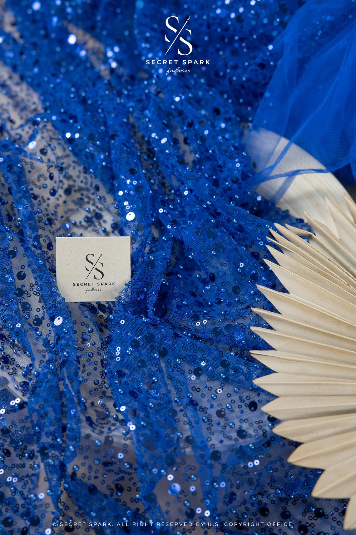 Blue Beaded Fabric | Heavy Beads | for Stage & Evening Wear – Secret ...