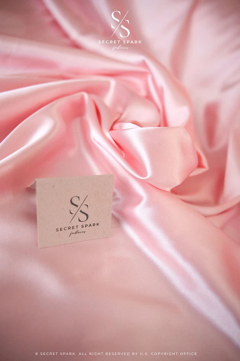 Online Fabric Store Soft Pink Silky Satin - Soft Premium Charmeuse ...