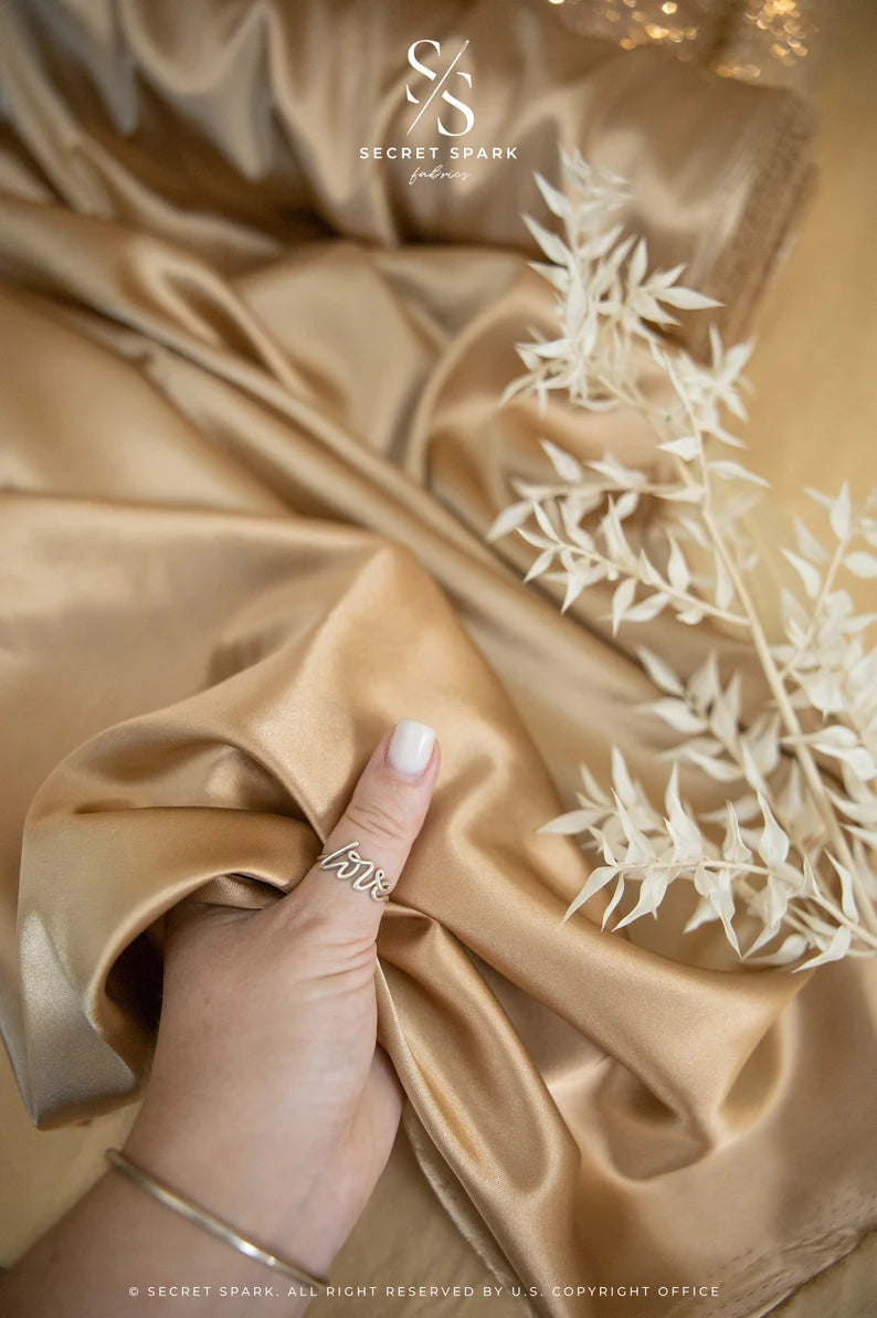 Fabric Online Shopping Tan Brown Silky Satin - High Quality Fabric 1 ...